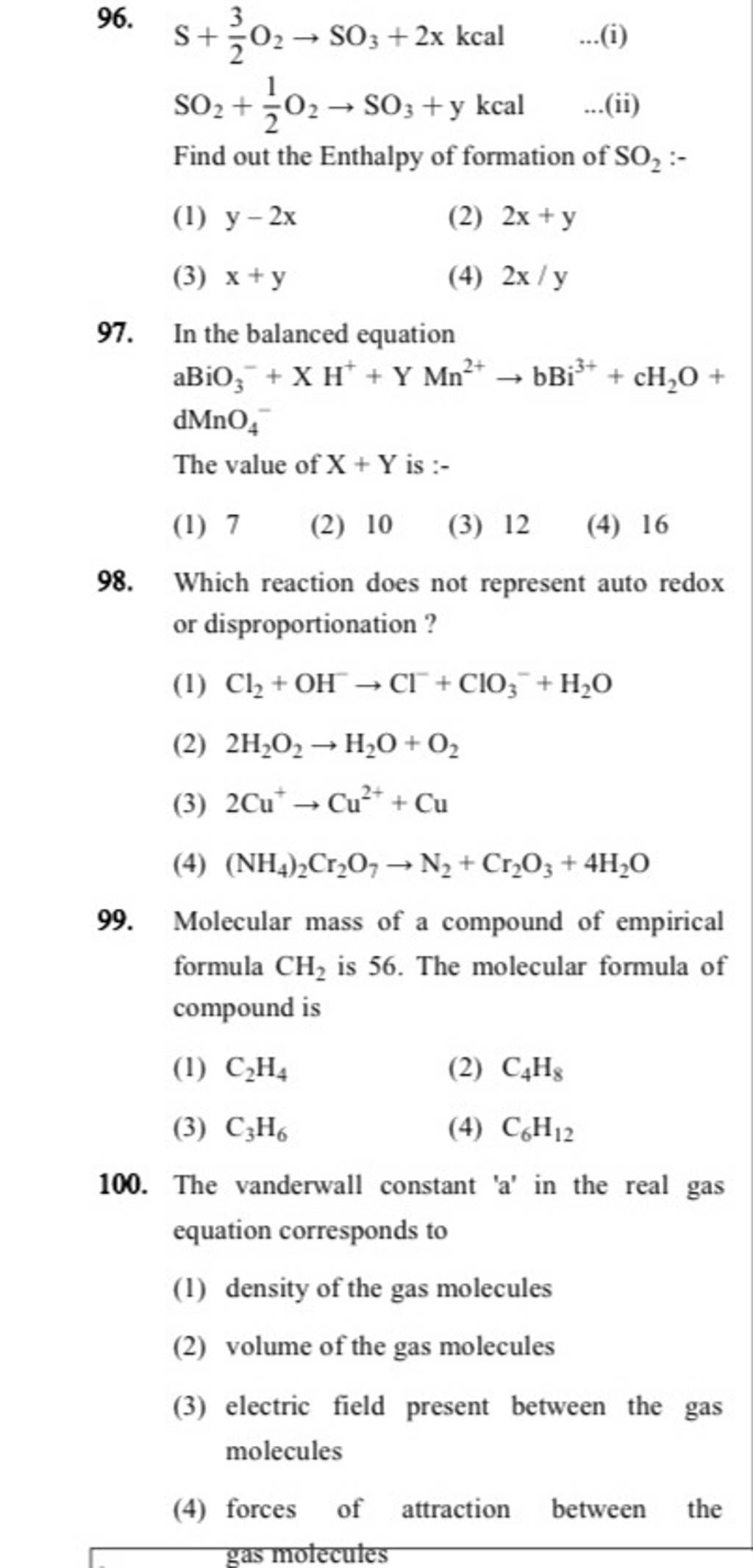 Molecular mass of a compound of empirical formula CH2 is 56 . The molecu..