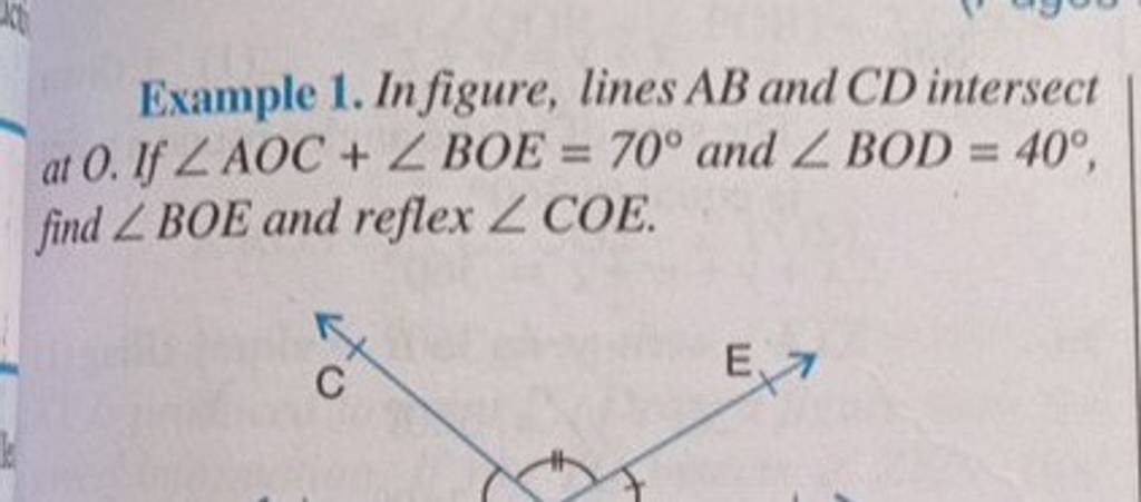 Example 1 In Figure Lines Ab And Cd Intersect At 0 If ∠aoc ∠boe 70∘ A