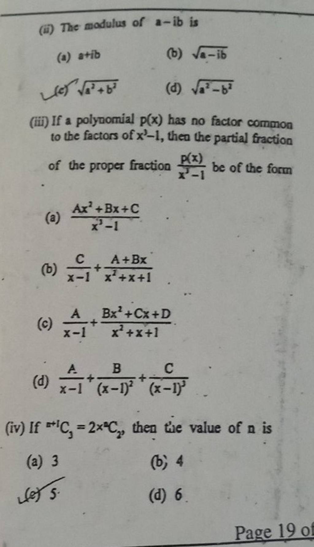 If a polynomial p(x) has no factor common to the factors of x3−1, then t..