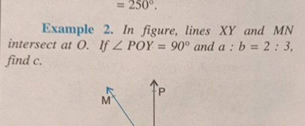Example 2 In Figure Lines Xy And Mn Intersect At O If ∠poy 90∘ And A B