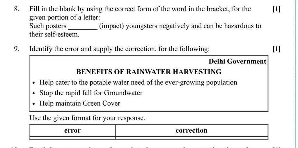 8. Fill in the blank by using the correct form of the word in the bracket..