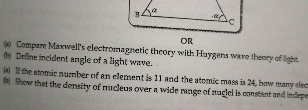 (a) Compare Maxwell's electromagnetic theory with Huygens wave theory of
