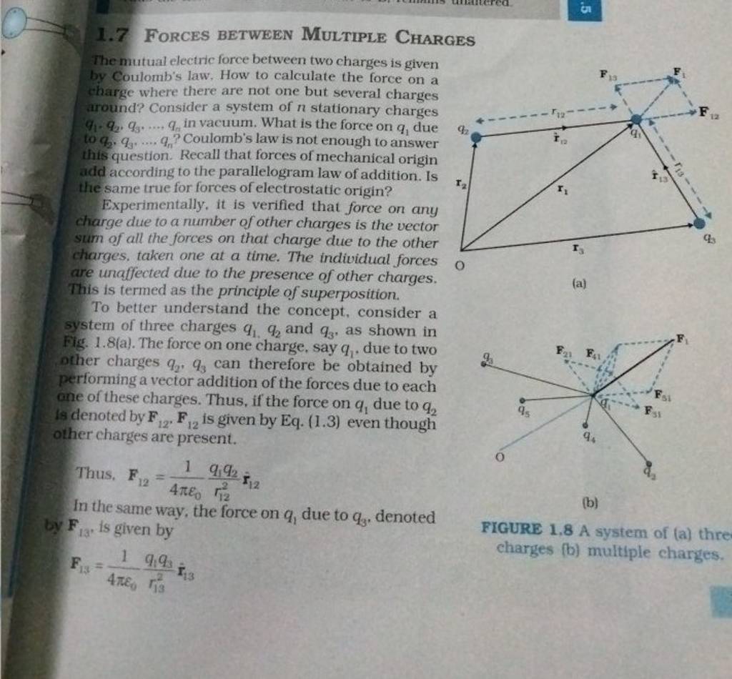 1.7 Forces between Multiple Charges The mutual electric force between two..