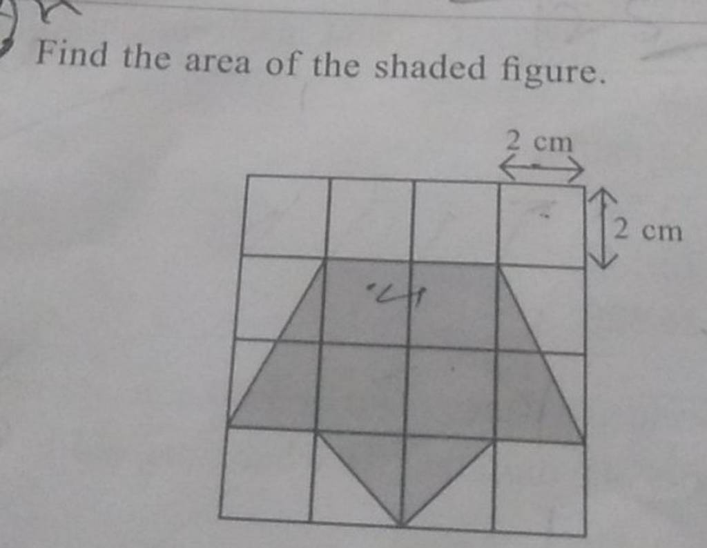 Find the area of the shaded figure. | Filo