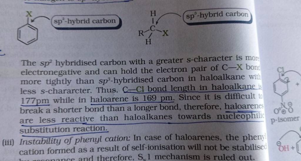 The sp2 hybridised carbon with a greater s-character is more electronegat..