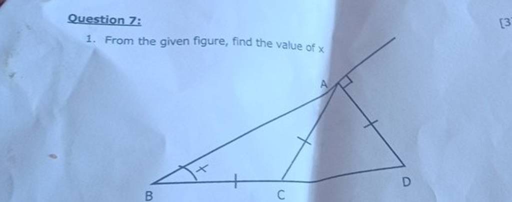 Question 7: 1. From the given figure, find the value of x | Filo