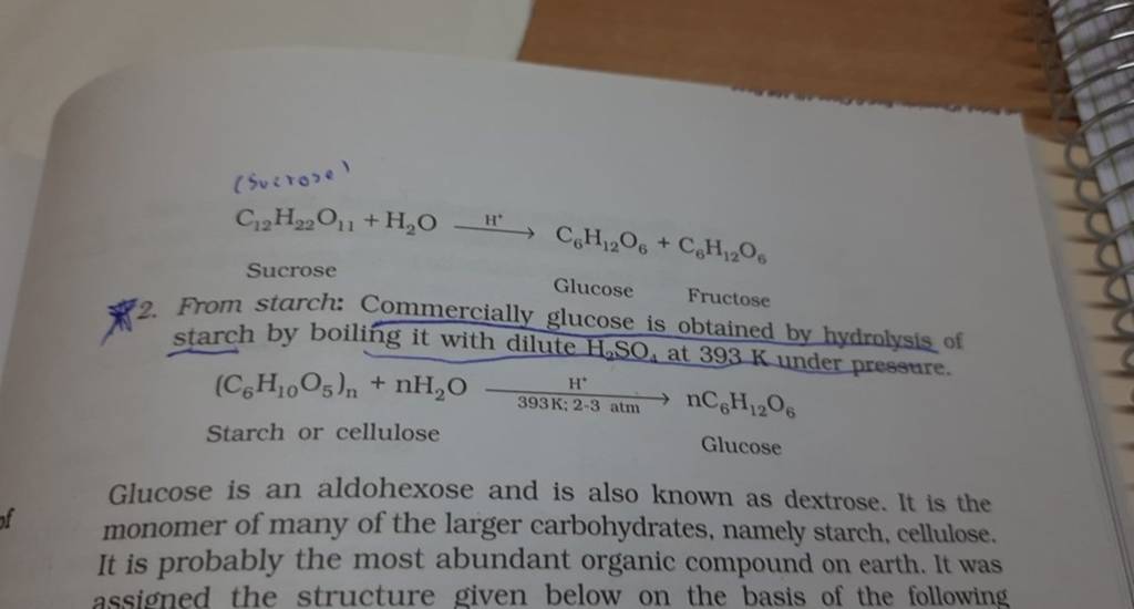 (Sucro)e' C12 H22 O11 +H2 O H∗ C6 H12 O6 +C6 H12 O6 Sucrose Glucose Fruc..