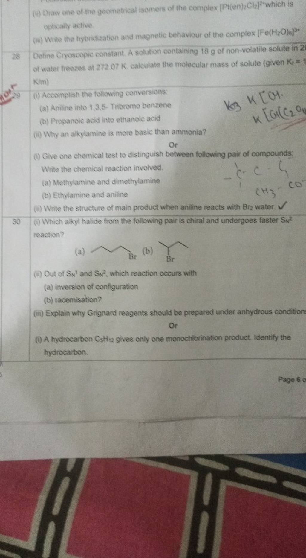 Draw One Of The Geometrical Isomers Of The Complex [pt En Cla Which