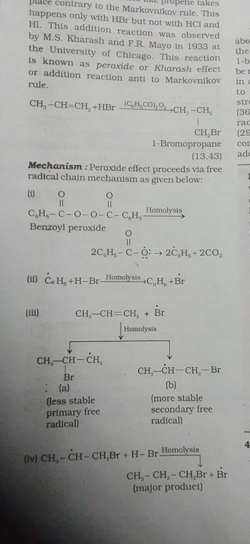 the Markovnikov rule. This Hl. This aith HBr but not with HCl and by M.S...