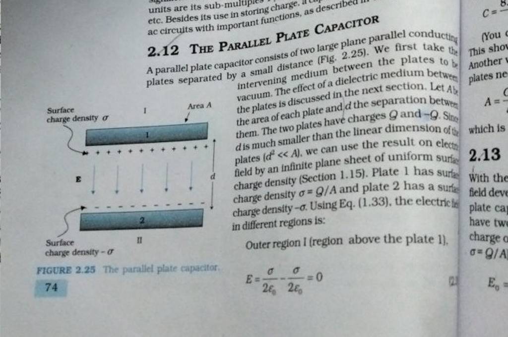 2 12 The Parallel Plate Capacitor A Parallel Plate Capacitor Consists Of
