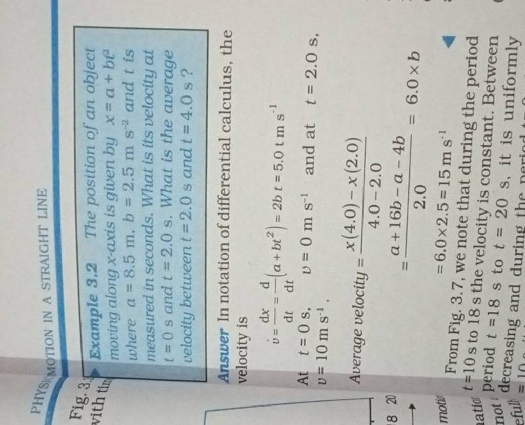 Example 3 2 The Position Of An Object Moving Along X Axis Is Given By X A