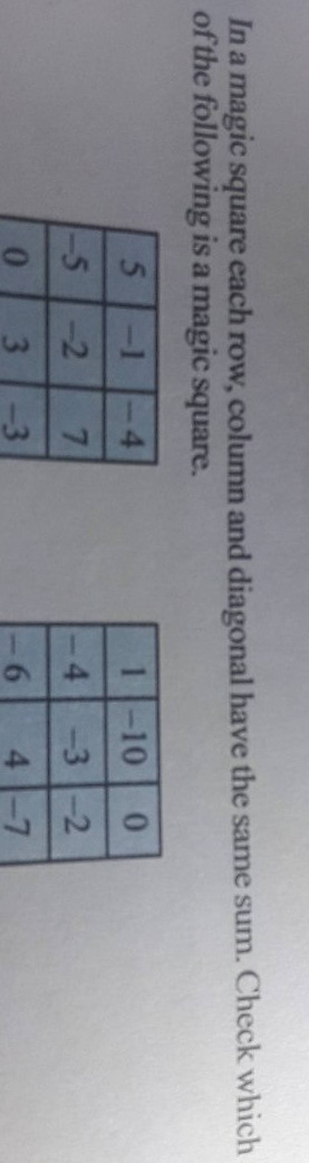 In A Magic Square Each Row Column And Diagonal Have The Same Sum Check