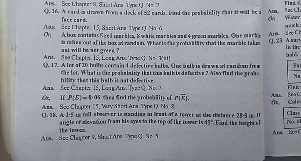 Ans. See Chapter 8, Short Ans. Type Q. No. 7. Q.16. A card is drawn from