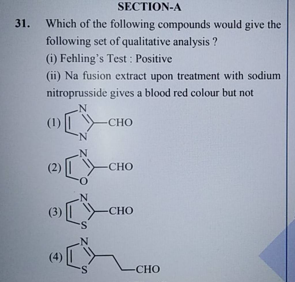 SECTION-A 31. Which of the following compounds would give the following s..
