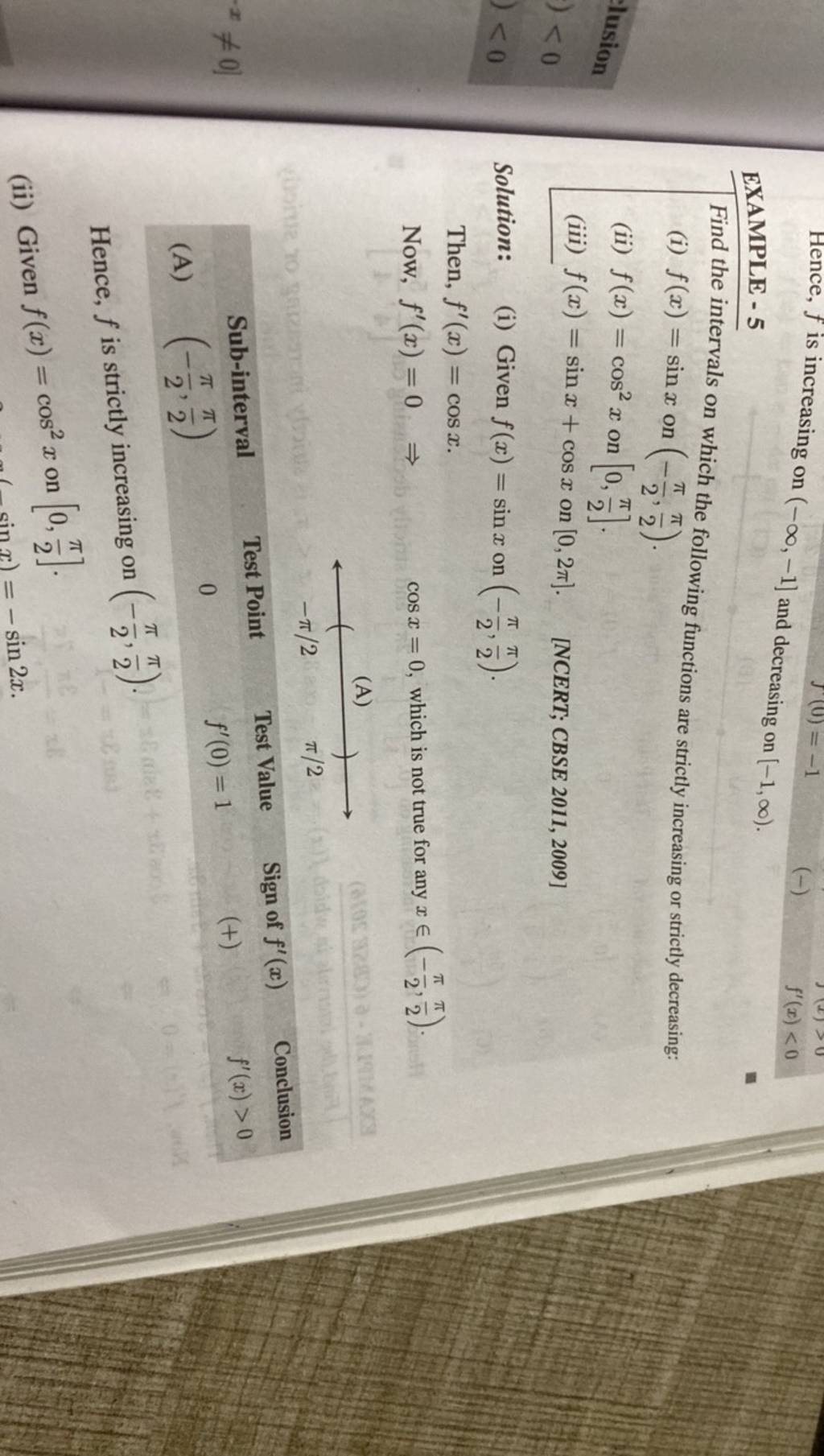 EXAMPLE - 5 Find the intervals on which the following functions are stric.. EXAMPLE - 5 Find the intervals on which the following functions are stric..