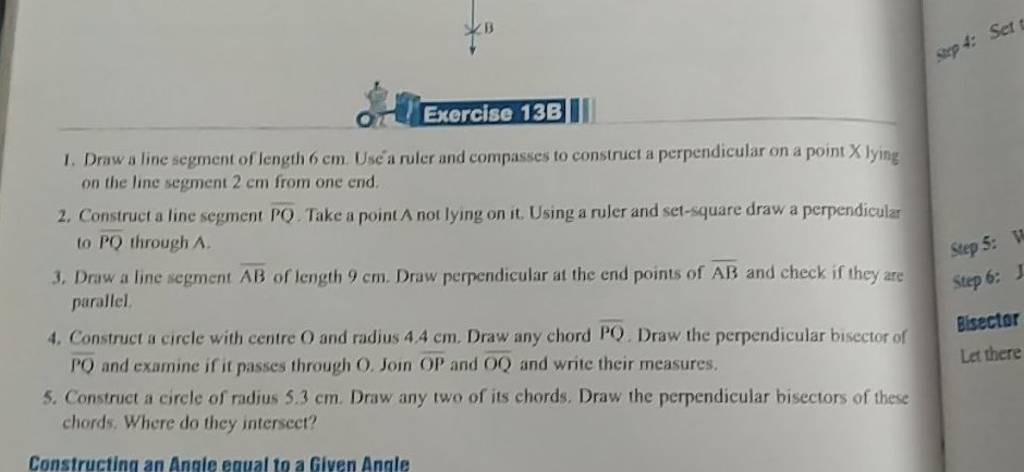Exercise 13B III 1. Draw a line segment of length 6 cm. Usé a ruler and c..