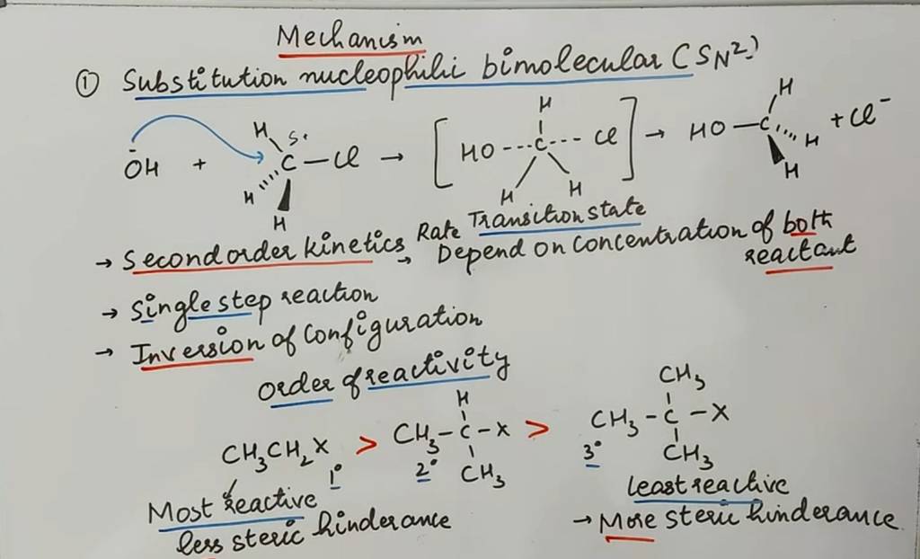 Mechanism (1) Substitution nucleophili bimolecular (SN 2.) → Secondorder