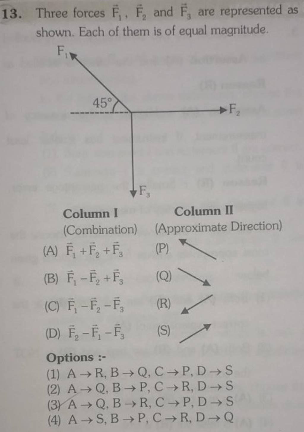 Three forces F1 ,F2 and F3 are represented as shown. Each of them is of..
