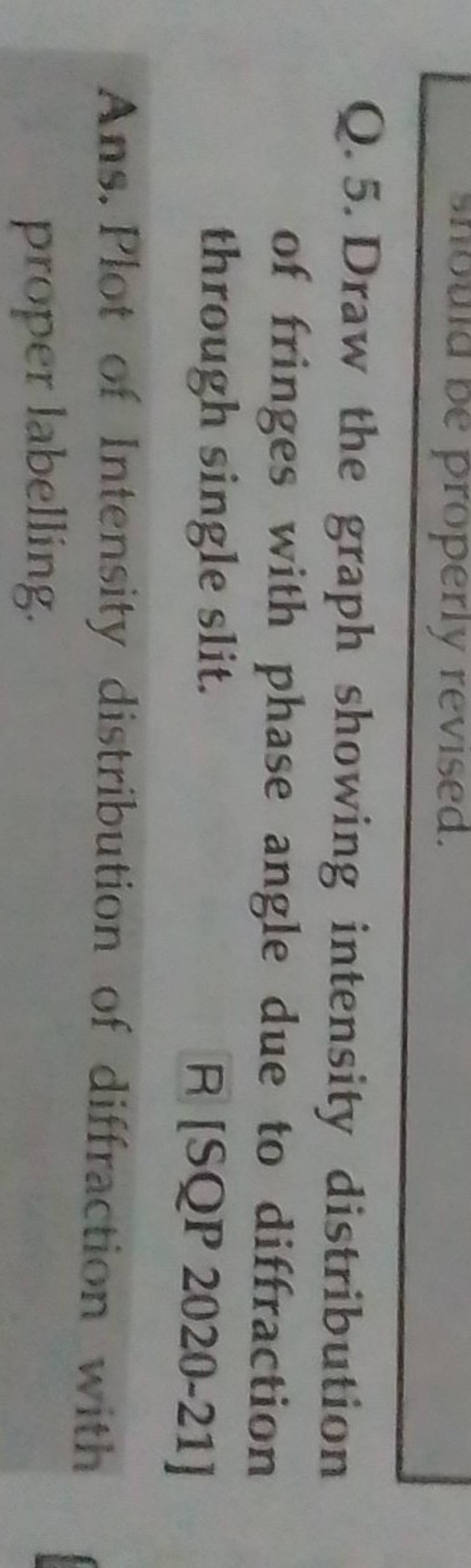 Q 5 Draw The Graph Showing Intensity Distribution Of Fringes With Phase