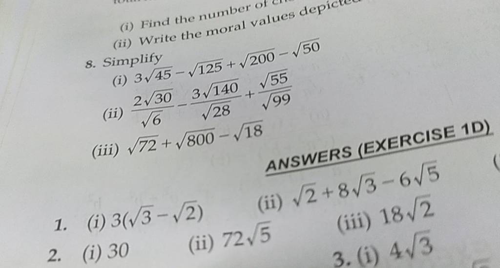 (i) Find the x 8. Simplify (i) 345 −125 +200 −50 (ii) 6 230 −28 3140 (i) Find the x 8. Simplify (i) 345 −125 +200 −50 (ii) 6 230 −28 3140