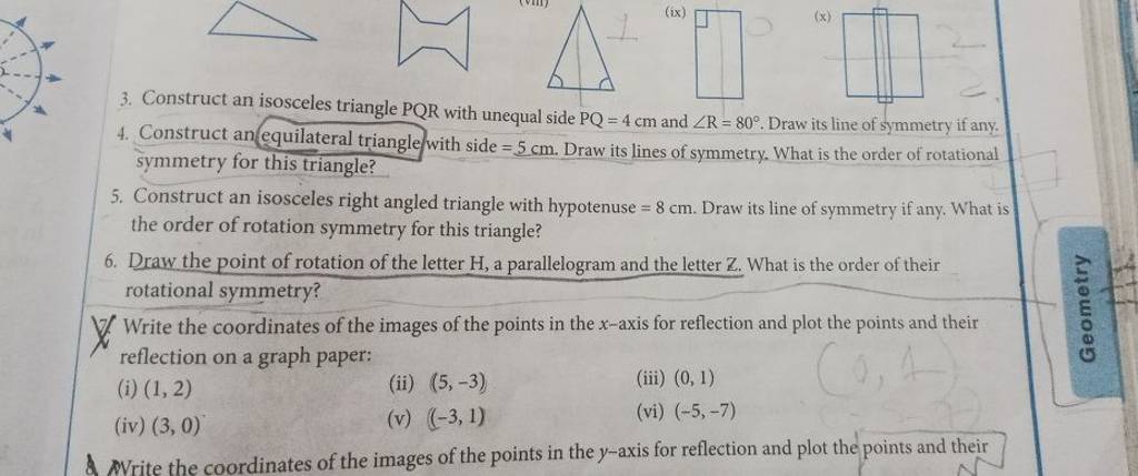 3. Construct an isosceles triangle PQR with unequal side PQ=4 cm and ∠R=8.. 3. Construct an isosceles triangle PQR with unequal side PQ=4 cm and ∠R=8..