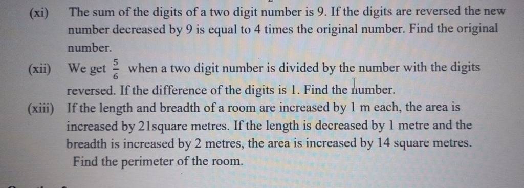 Xi The Sum Of The Digits Of A Two Digit Number Is 9 If The Digits Are 2463