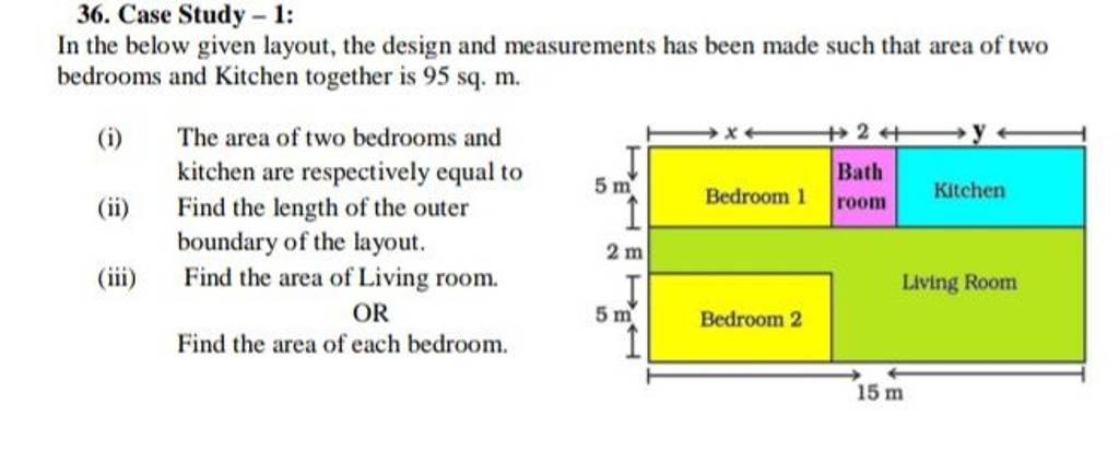 36. Case Study - 1: In the below given layout, the design and measurement..