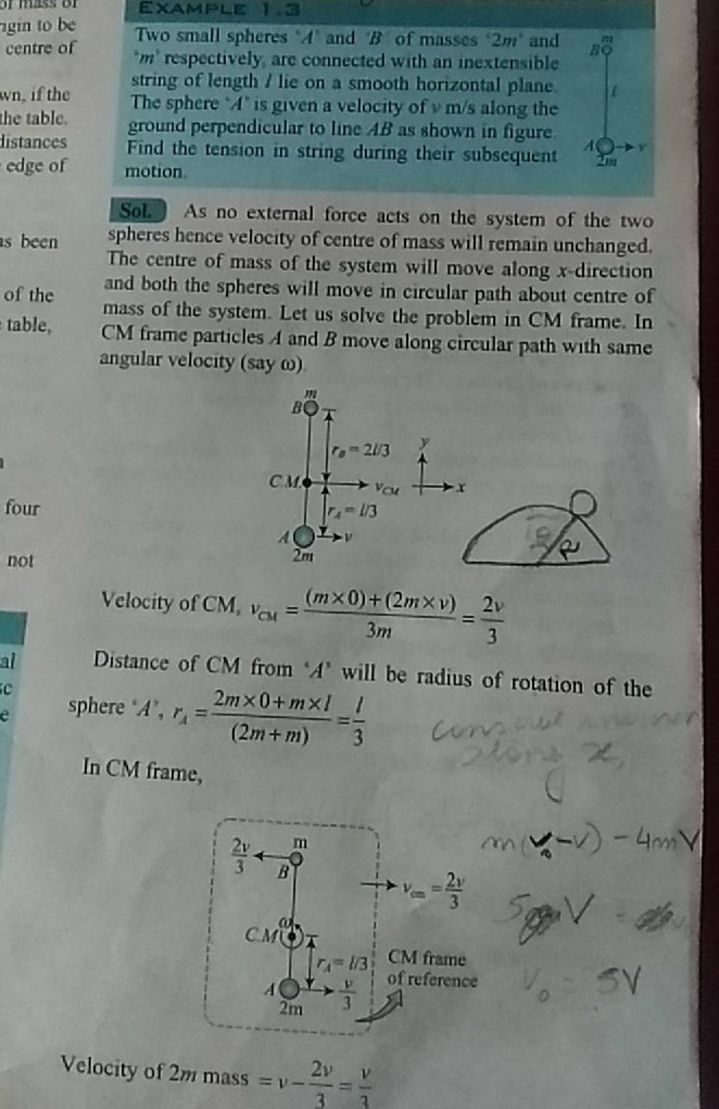 Two small spheres ' A ' and B of masses ' 2m ' and ' m ' respectively, ar..