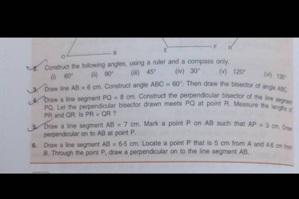 2. Construct the following angles, using a ruler and a compass only. (i)