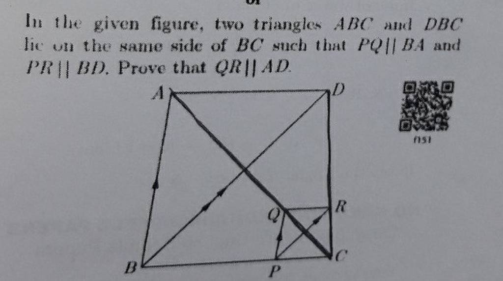In the given figure, two triangles ABC and DBC lic un the same side of BC..