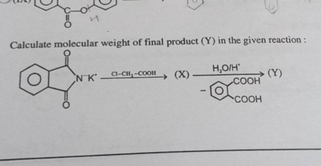 Calculate molecular weight of final product (Y) in the given reaction