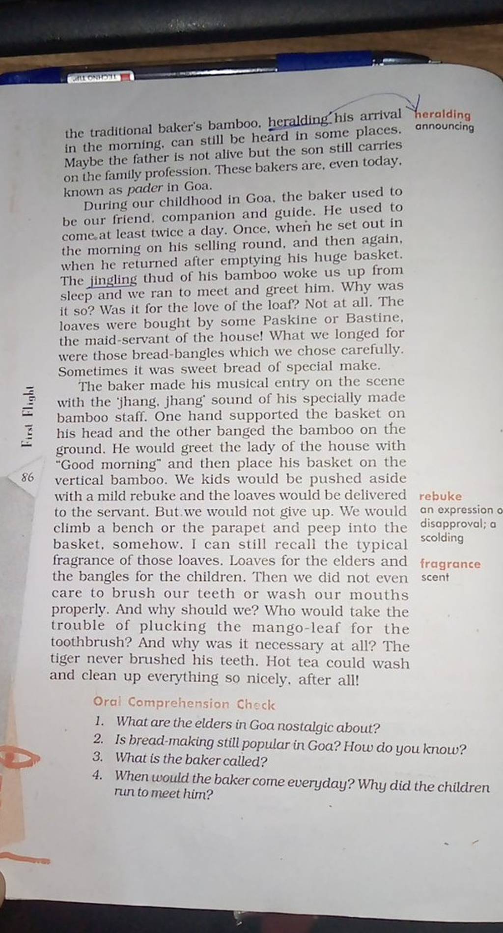 the traditional baker's bamboo. heralding. his arrival heralding in the m..