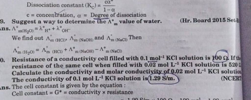 Dissociation Constant Kc 1−αcα2 C Concentration α Degree Of Dissoc