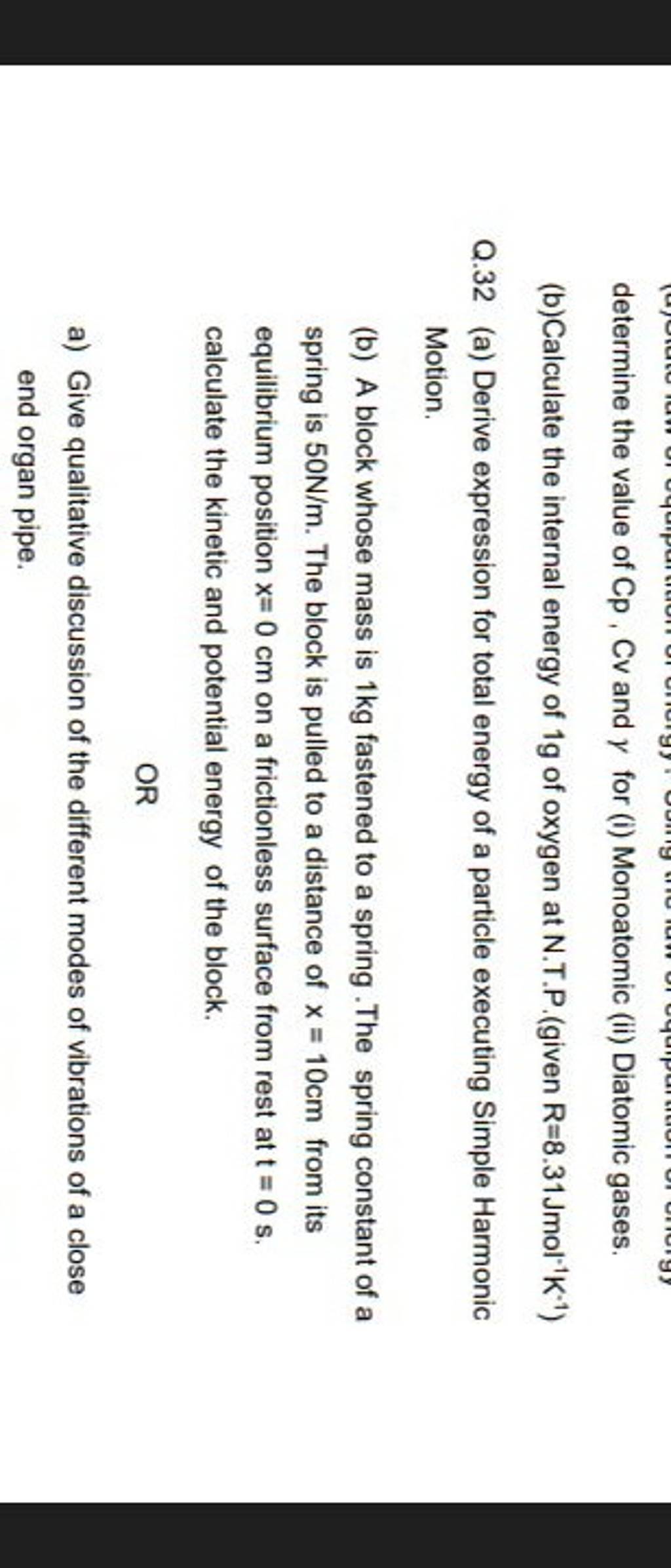 determine the value of Cp,Cv and γ for (i) Monoatomic (ii) Diatomic gases..