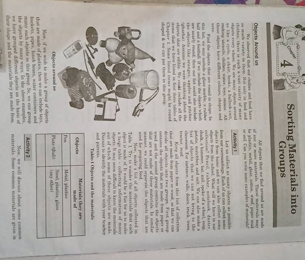 Objects Around us Sorting Materials into We observed that our clothes and..