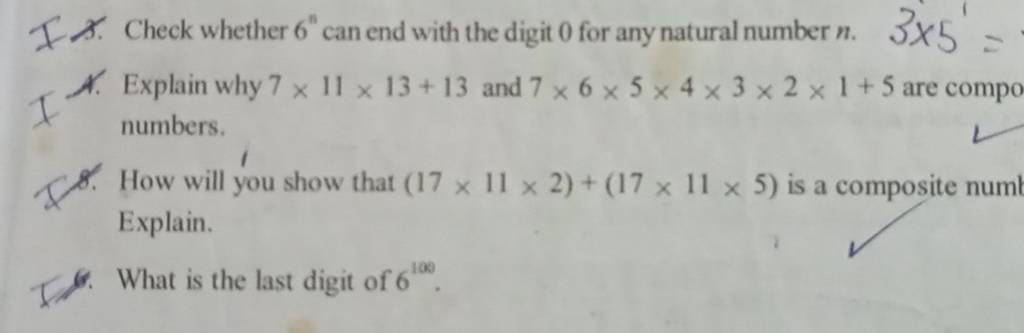 I X. Check whether 6n can end with the digit 0 for any natural number n.3..