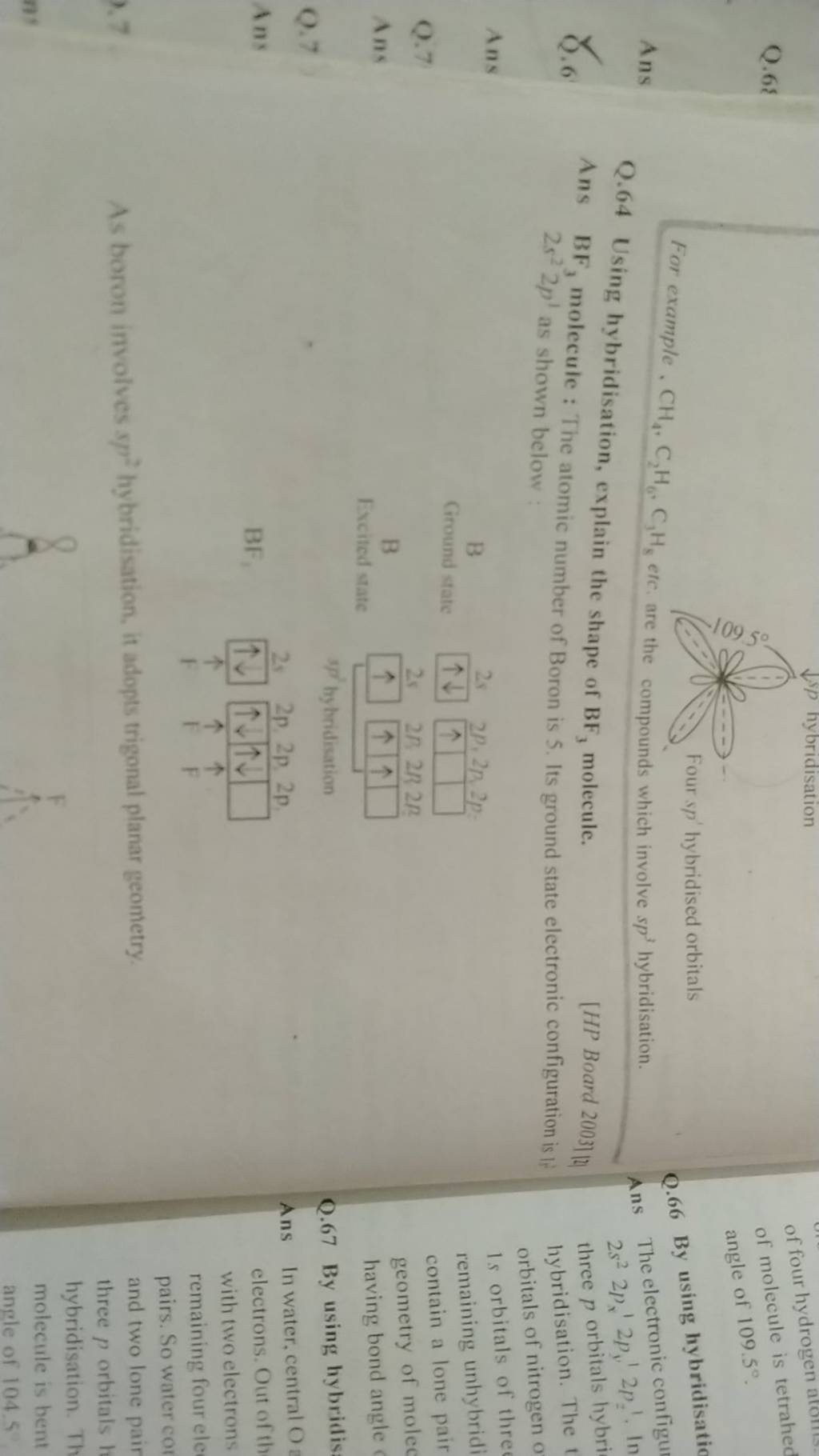 of four hydrogen atoun of molecule is tetrahed angle of 109.5∘ For exampl..