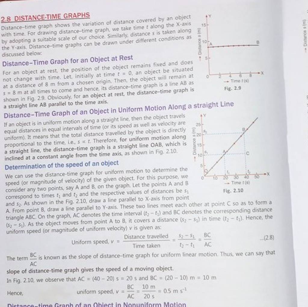 2.8 DISTANCE-TIME GRAPHS Distance-time graph shows the variation of dista..