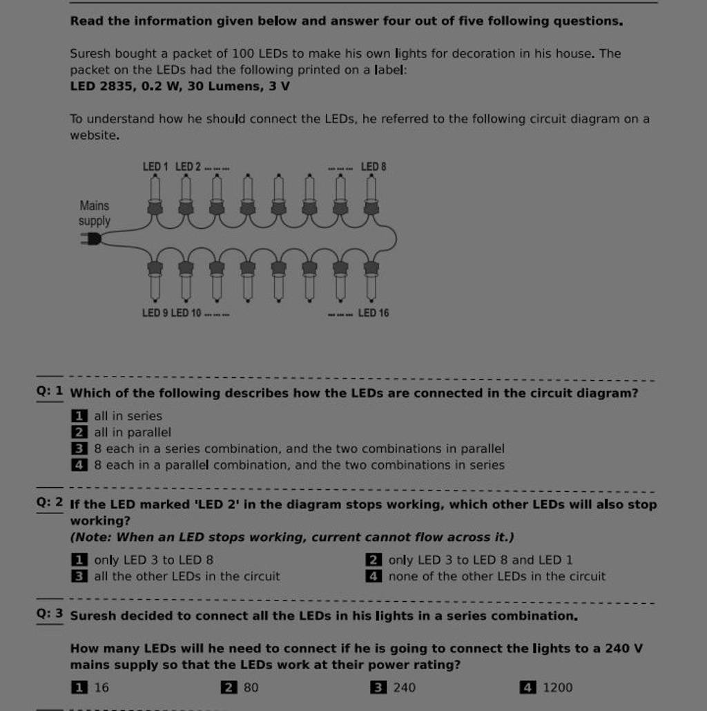 Read the information given below and answer four out of five following qu..