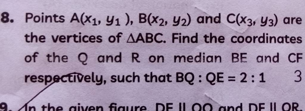 8 Points A X1 Y1 B X2 Y2 And C X3 Y3 Are The Vertices Of Abc