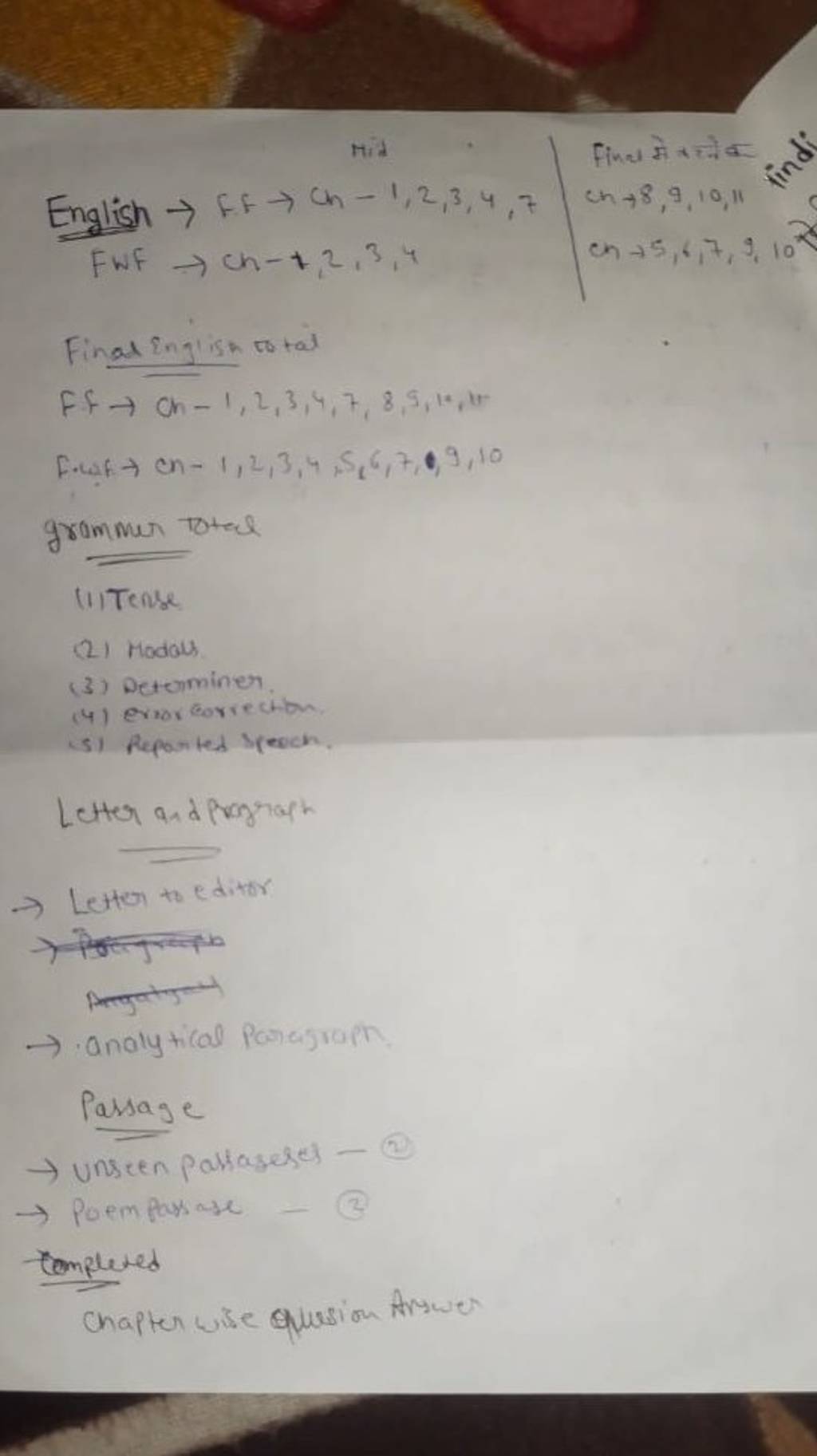 Final English total F.F→Ch−1,2,3,4,7,8,9,12,10 f.w. → Cn −1,2,3,4,5,6,7,1..