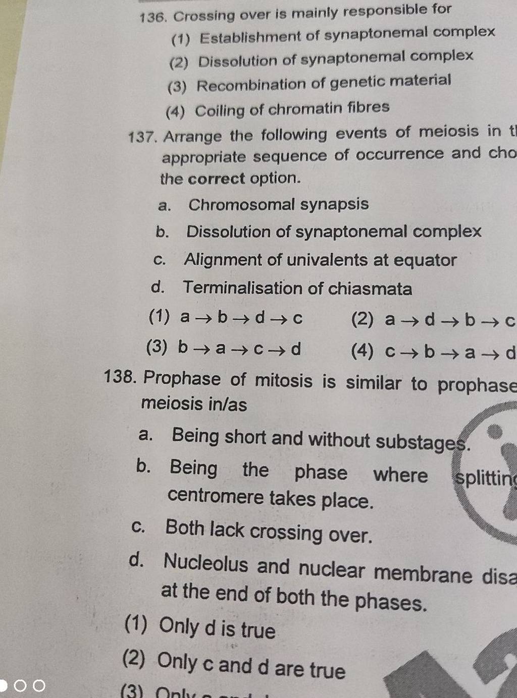 Synaptonemal Complex Crossing Over