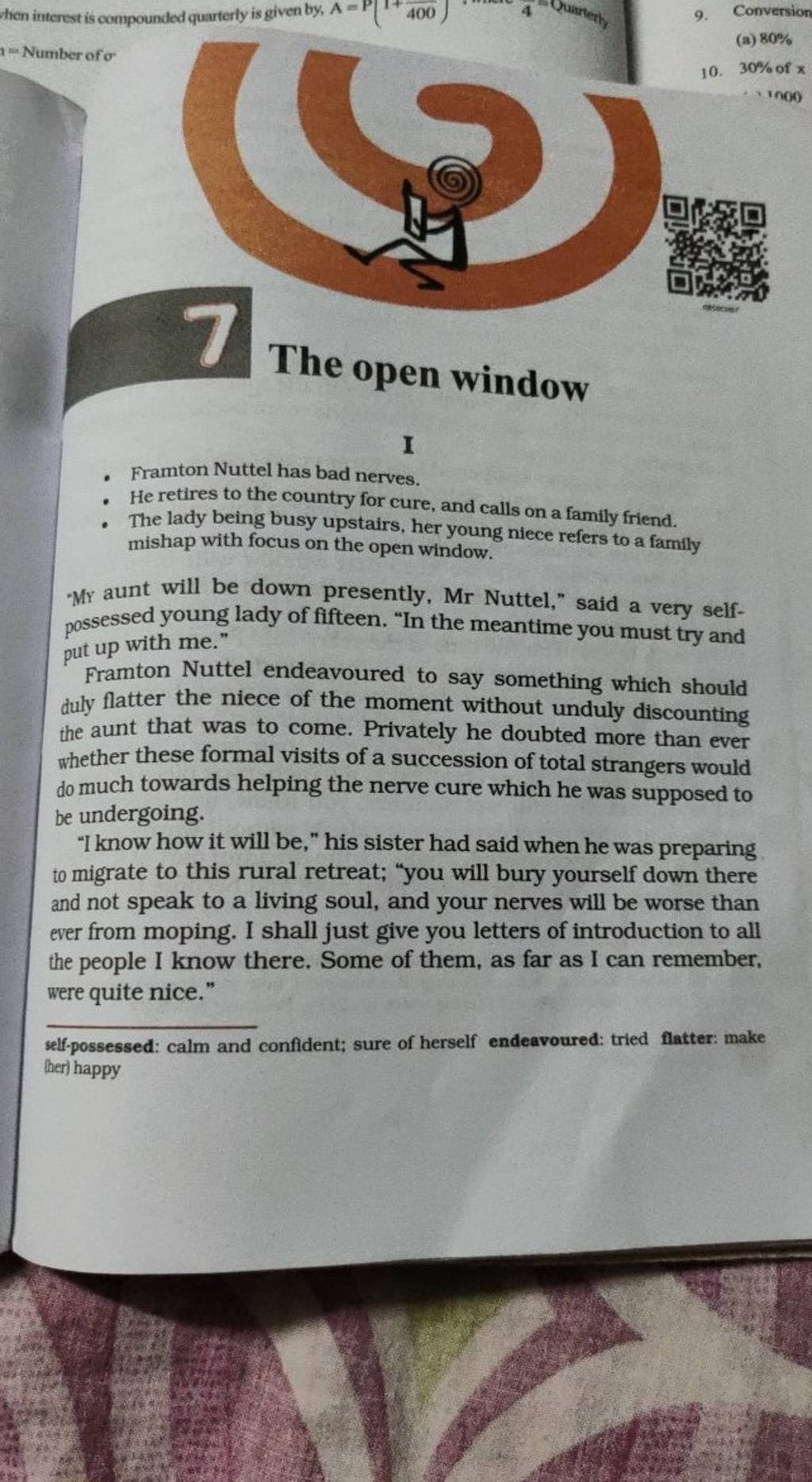 The open window - Framton Nuttel has bad nerves. - He retires to the coun..