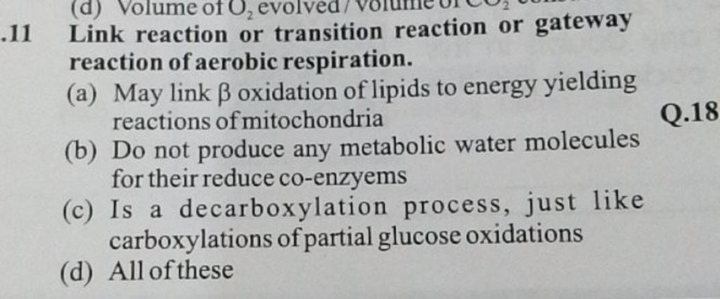 .11 Link reaction or transition reaction or gateway reaction of aerobic r..