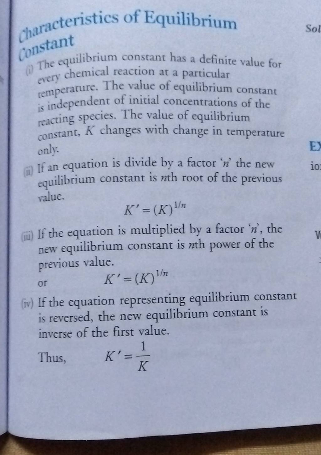 characteristics of Equilibrium constant (i) The equilibrium constant has characteristics of Equilibrium constant (i) The equilibrium constant has
