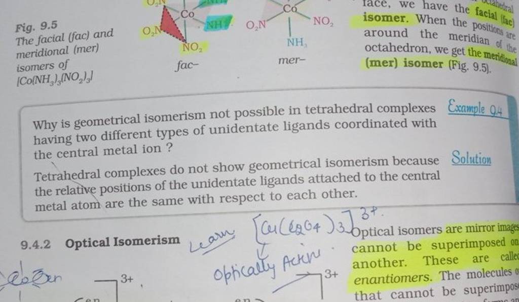 Fig. 9.5 The facial (fac) and meridional (mer) isomers of [Co(NH3 )3 (NO2..