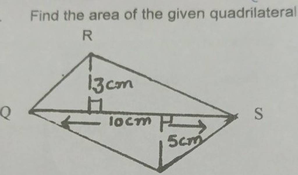 Find the area of the given quadrilateral | Filo