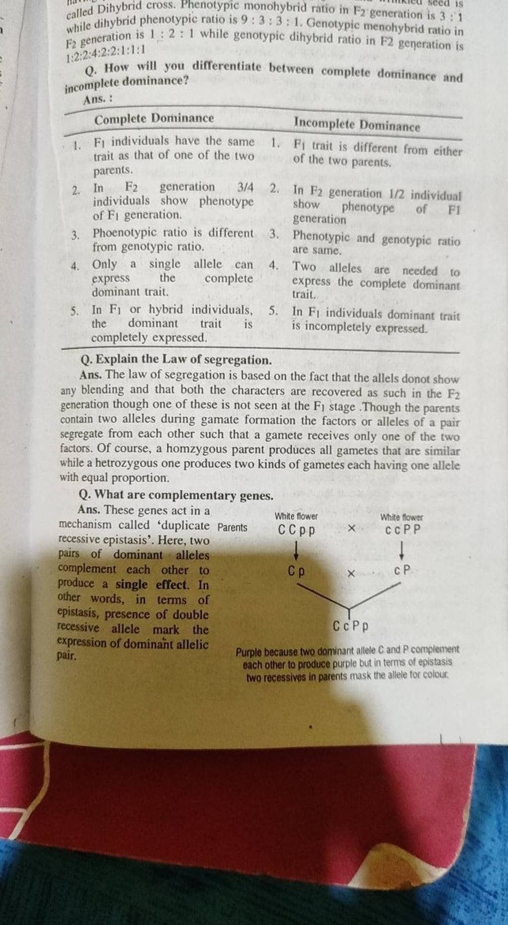 Called Dihybrid Cross Phenotypic Monohybrid Ratio In F2 Generation Is 3 