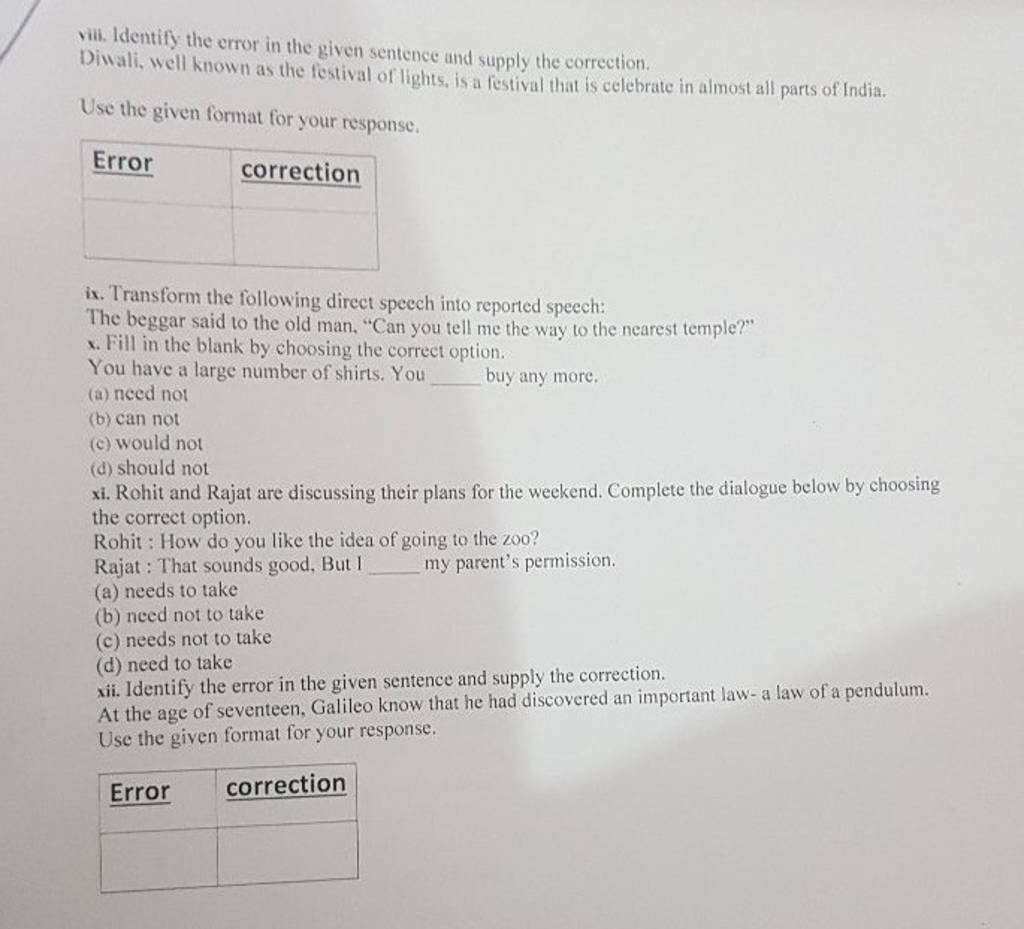 Identify the error in the given sentence and supply the correction. Diwal..
