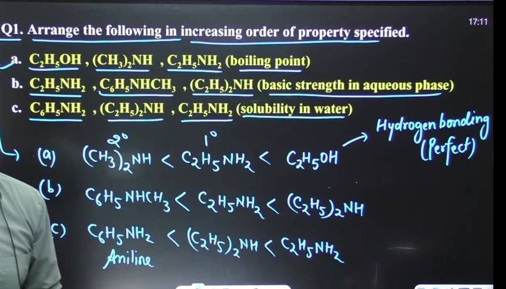 Q1 Arrange The Following In Increasing Order Of Property Specified ค C 5308